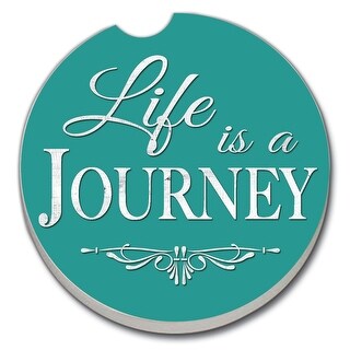 Absorbent Stone Car Coasters - Life Is Journey - Set of 2 - 2.609 - Bed ...