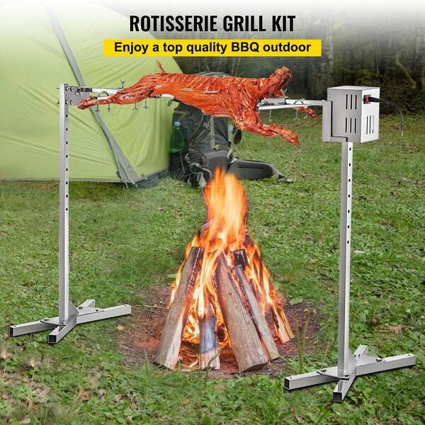 46'' Electric BBQ Rotisserie Kit 125 lbs Capacity Stainless Steel Grill ...