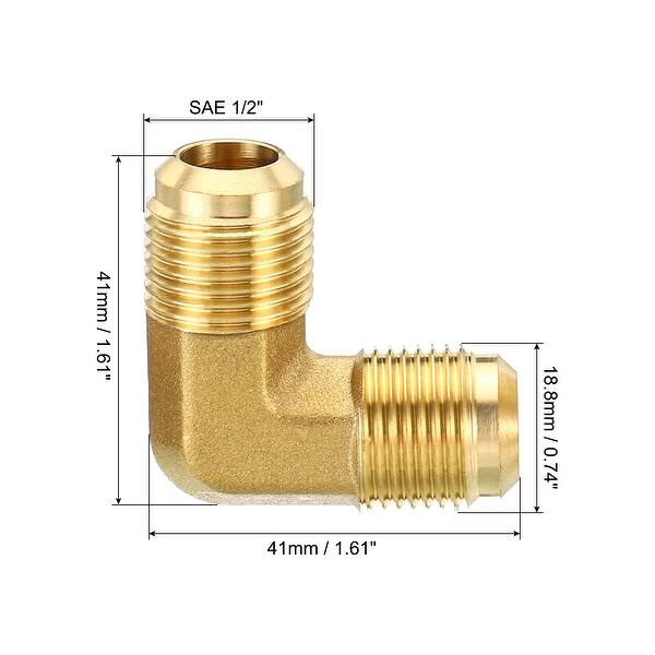 Brass Fitting, 2 Pack Flare 90 Degree Elbow Tube Fitting with Nut ...