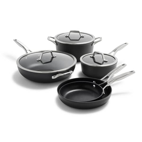 Calphalon Premier Hard-Anodized Nonstick 8-Piece Cookware Set - Bed ...