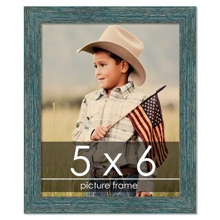 5x6 Distressed/Aged Complete Wood Picture Frame with UV Acrylic, Foam ...