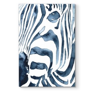 Indigo Zebra II -Premium Gallery Wrapped Canvas - Bed Bath & Beyond ...