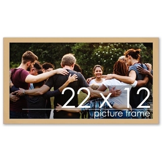 22x12 Traditional Natural Complete Wood Picture Frame with UV Acrylic ...