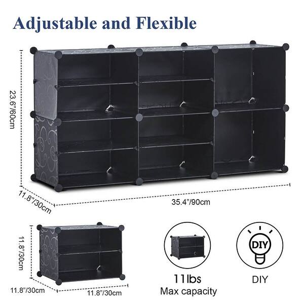 Stackable Plastic Cube Storage Shoe Rack 4 Layers Storage Shoe Cabinet ...