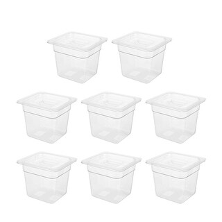 8-Pack 1/6 Size Clear Plastic Food Prep Pans 4" Deep - Bed Bath ...
