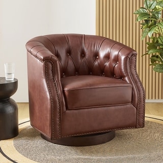 Max Traditional Chesterfield Rocker and Swivel Genuine Leather Chair ...
