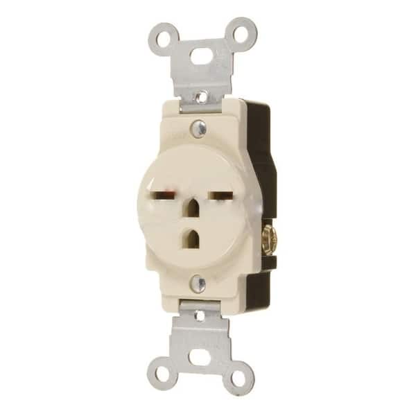 15 AMP Round Ivory Electrical Receptacle Plastic-Aluminum American ...