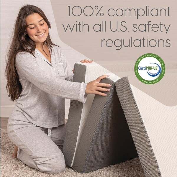 Milliard Tri Folding Mattress with Ultra Soft Removable Cover and Non Slip Bottom 75 x 31