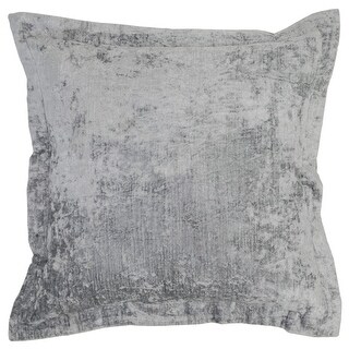 Square Fabric Throw Pillow With Solid Color And Flanged Edges Gray ...