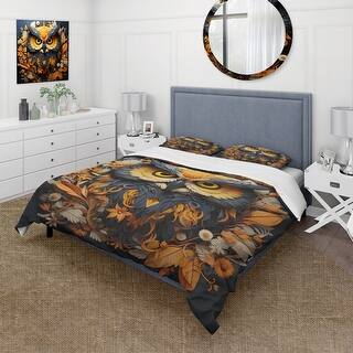 Designart "Yellow Owl Wise Owl Papercut" Yellow Children's Art - Bed ...