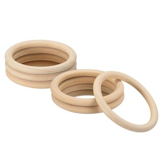 Natural Wood Rings Smooth Unfinished Wooden Circle Crafting, Knitting ...