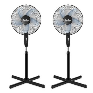 2-Pack Oscillating 16″ 3 Adjustable Speed Pedestal Stand Fan 16 Inch ...