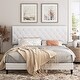 Upholstered Platform Bed Frame with Button Tufted Headboard, Faux ...