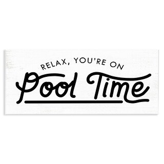 Stupell You're On Pool Time Quote Summer Word Design Wood Wall Art ...