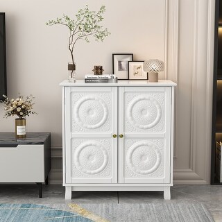Timechee Cabinet Decorative Tall Cabinet Carved Pattern Doors Bedroom ...
