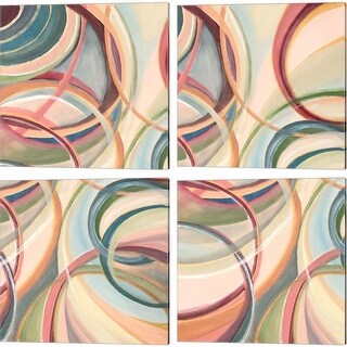 Lee C 'Overlapping Rings' Canvas Art (Set of 4) - Bed Bath & Beyond ...
