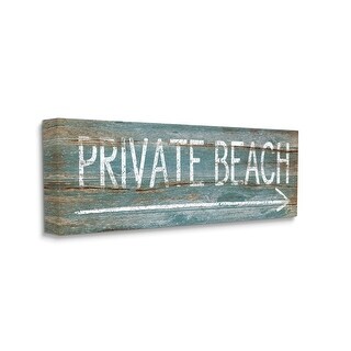Stupell Rustic Distressed Private Beach Sign Right Arrow Direction ...