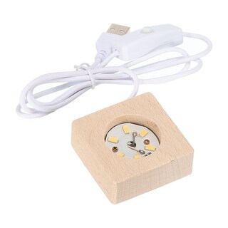 LED Wooden Ball Stand Holders Displays Base 6x6x2cm Warm Light Square ...