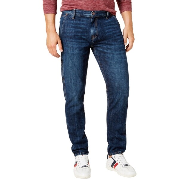 Tommy Hilfiger Mens Solid Relaxed Jeans, blue, 33W x 30L - 33W x 30L ...
