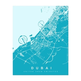 Dubai United Arab Emirates Maps Water World Map Art Print/Poster - Bed ...