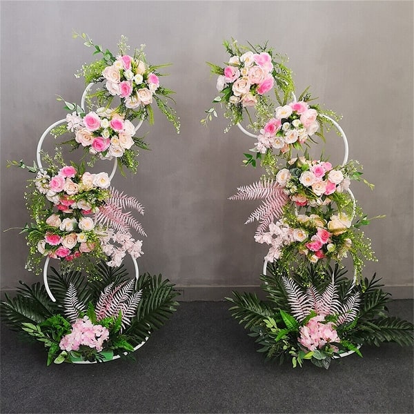 Metal Wedding Backdrop Stand Round Hoop Party Background (set of 2 ...
