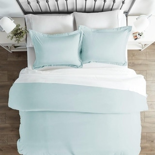 3pc Full/Queen Ultra Soft Duvet Cover Set Aqua - Bed Bath & Beyond ...