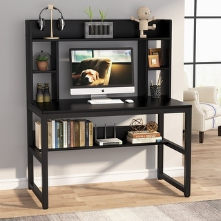 47 Inch Computer Desk with Storage Shelves for Home Office PC Laptop ...