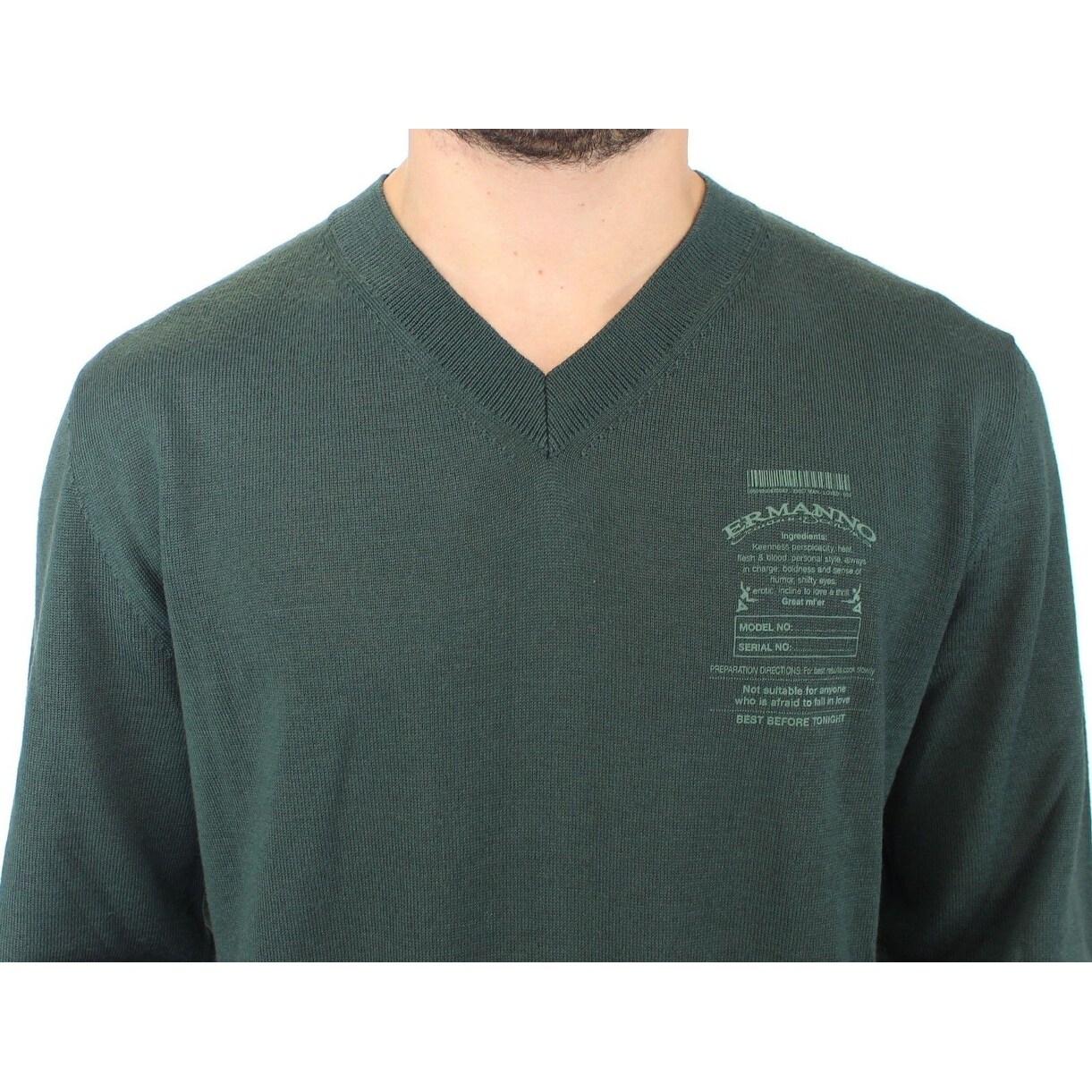 Ermanno Scervino Off White Wool Blend V-Neck Pullover Sweater Clothing ...