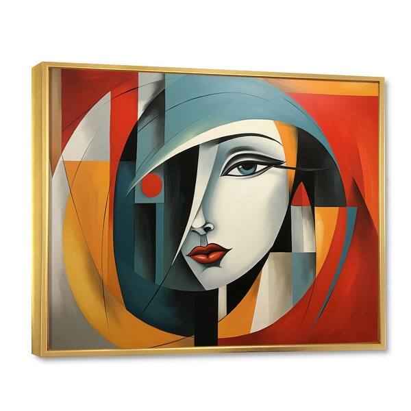 Designart "Cubism Geometric Portrait IV" Cubism Framed Wall Art Prints ...