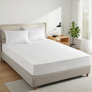 Ice Silk Cooling Waterproof Mattress Protector - White - Bed Bath ...