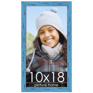 10x18 Shabby Chic / Farmhouse Blue Wood Picture Frame - UV Acrylic ...