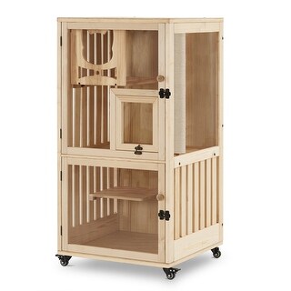 MCombo Luxury Cat / Kitten Villa House with Scratching Post & Wheels ...