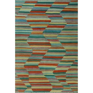 Hand-Woven Winchester Kilim Antony Rust/Green Rug - 6'9" x 9'8" - Bed ...