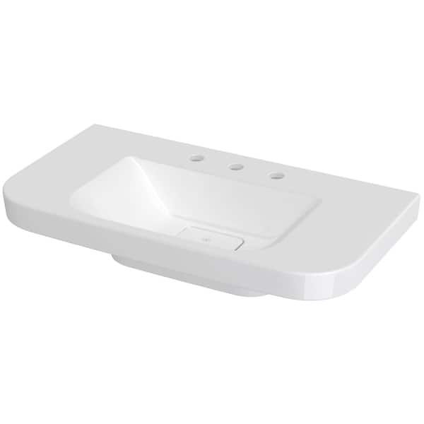 DXV Equility 32-3/4" Rectangular Fireclay Wall Mounted Bathroom Sink ...