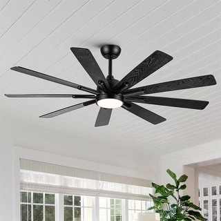 Modern Farmhouse 62 In Black Ceiling Fan with Remote Control - Bed Bath ...