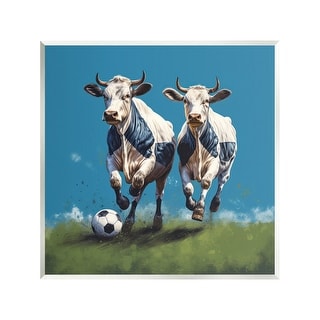Stupell Cows Playing Soccer Wall Plaque Art Design By Lazar Studio ...