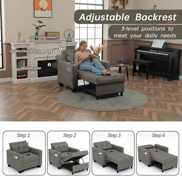 Futon Chair Bed Convertible Chair 3 in 1 Pull Out Sleeper Chair Beds for Living Room On Sale Bed Bath Beyond 39005239