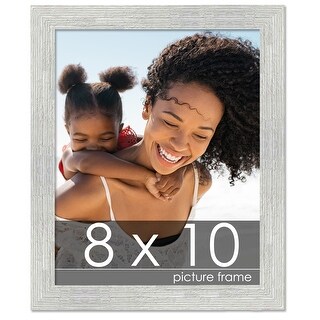 8x10 Distressed/Aged White Washed Complete Wood Picture Frame with UV ...