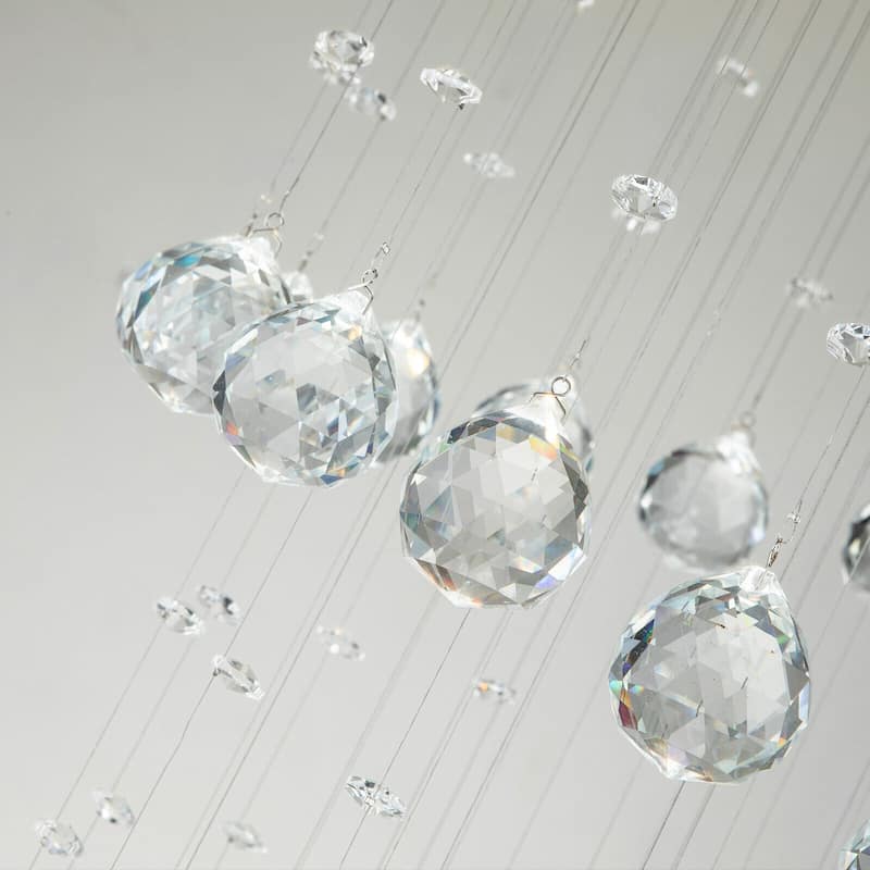 5Light Floating Glass LED Chandelier Chrome - 39in - On Sale - Bed Bath ...