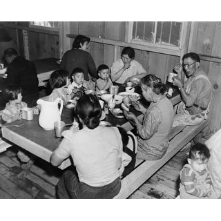 Multiple Generations Of Japanese Americans At Meal Time In The Manzanar ...