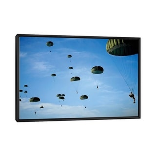 iCanvas "Soldiers Descend Under A Parachute Canopy During Operation Toy ...