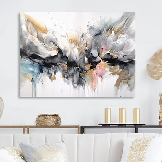 Designart "White And Grey Geometric Depths II" Modern Geometric Metal ...