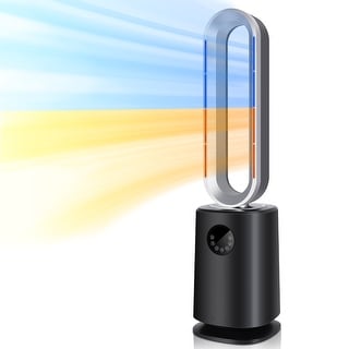HealSmart 35 in. Space Heater Bladeless Tower Fan, Heater & Cooling Air ...