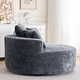 Oversized Swivel Accent Chair, Chenille Round Chairs Upholstered Swivel ...