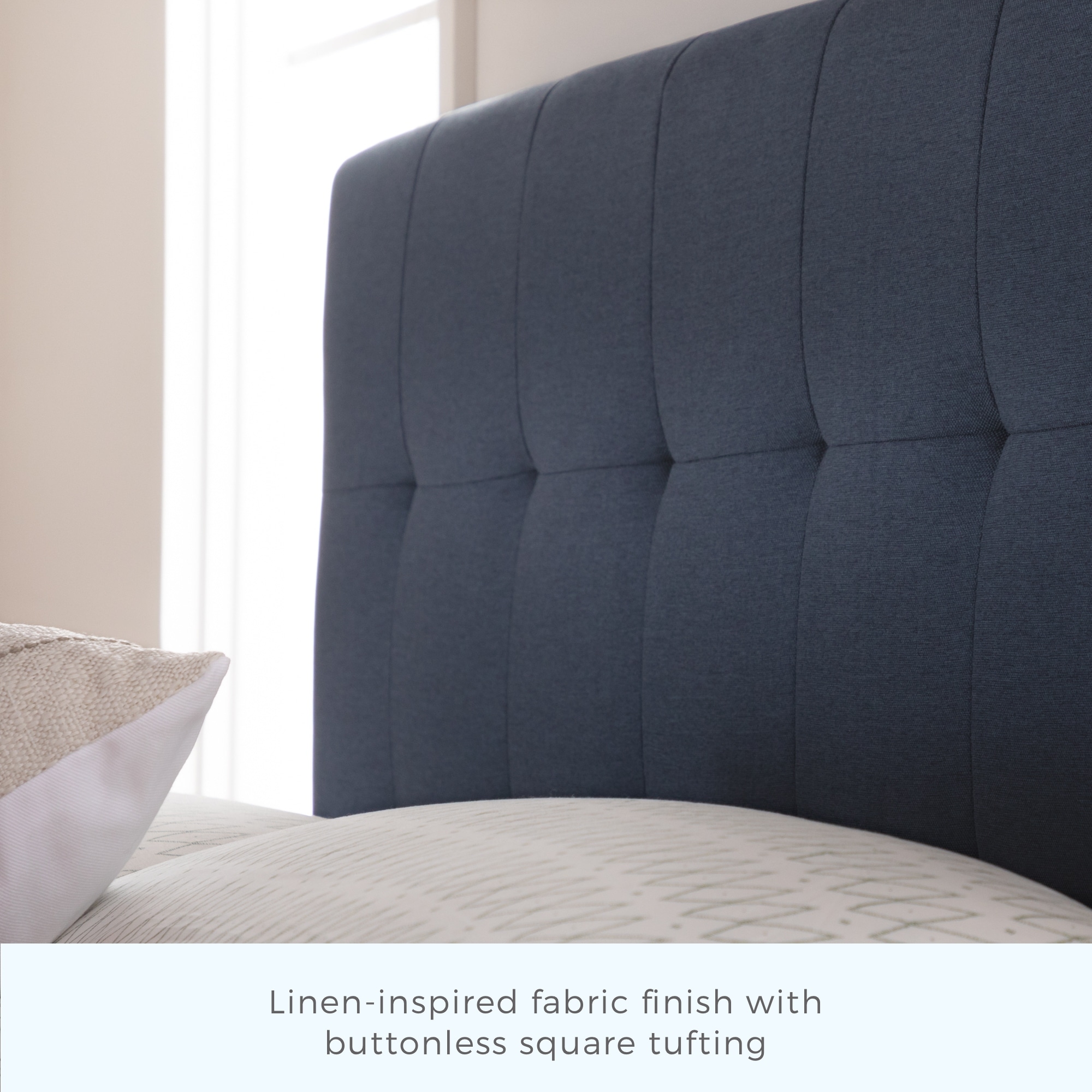 Copper grove ayrum upholstered bed frame with square tufted headboard store