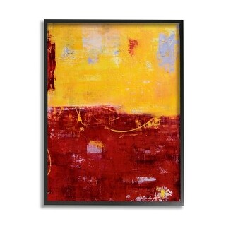 Stupell Red and Yellow Color Block with Horizon Line Framed Wall Art ...