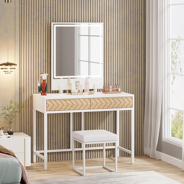 JASIWAY Unique Dressing Table Makeup Vanity, White - On Sale - Bed Bath ...