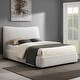 1pc Beautiful Platform Bed Beige Chenille Upholstery Solid Rubberwood ...