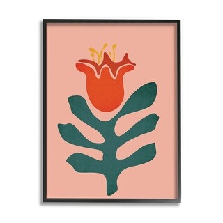 Stupell Modern Tulip Flower Bud Abstract Cutout Shapes Framed Wall Art ...