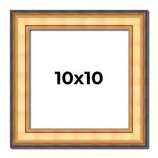 10x10 Frame Gold Plein Aire Solid Wood Picture Frame Width 2 Inches ...